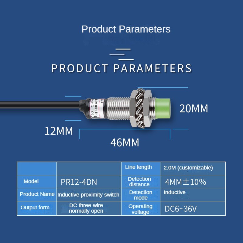 Metal Counting Sensor 4MM with Wire Sensor Inductive Type Proximity ...