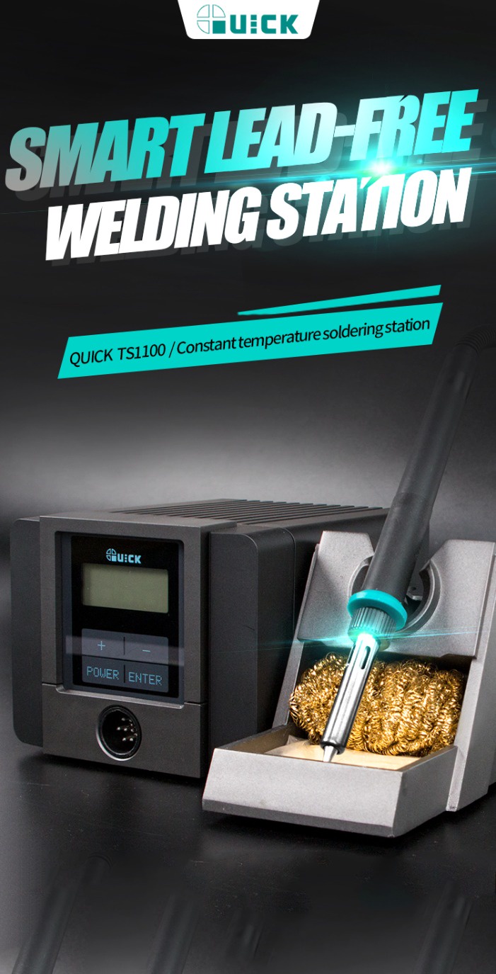 Soldering Stations QUICK TS1100 Welding Station Digital Display Lead-free 90W Intelligent Anti ...