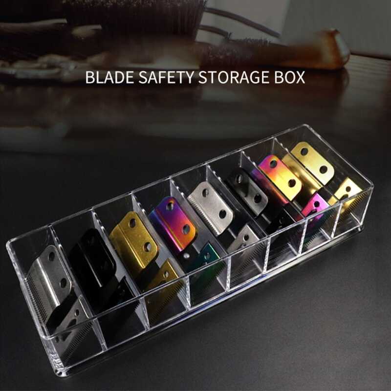 8 Grid Guide Limit Comb Storage Box Electric Hair Clipper Blades Holder ...