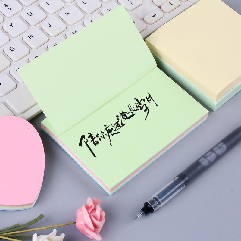 100 Sheets Colorful Sticky Notes Creative Cute Leaf Heart Bear Shaped ...