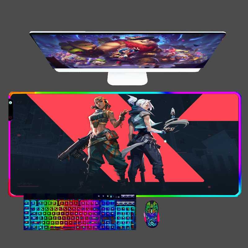 Valorant Large Mouse Pad LED Gamer Desk Mat RGB Modern Table E-sports ...