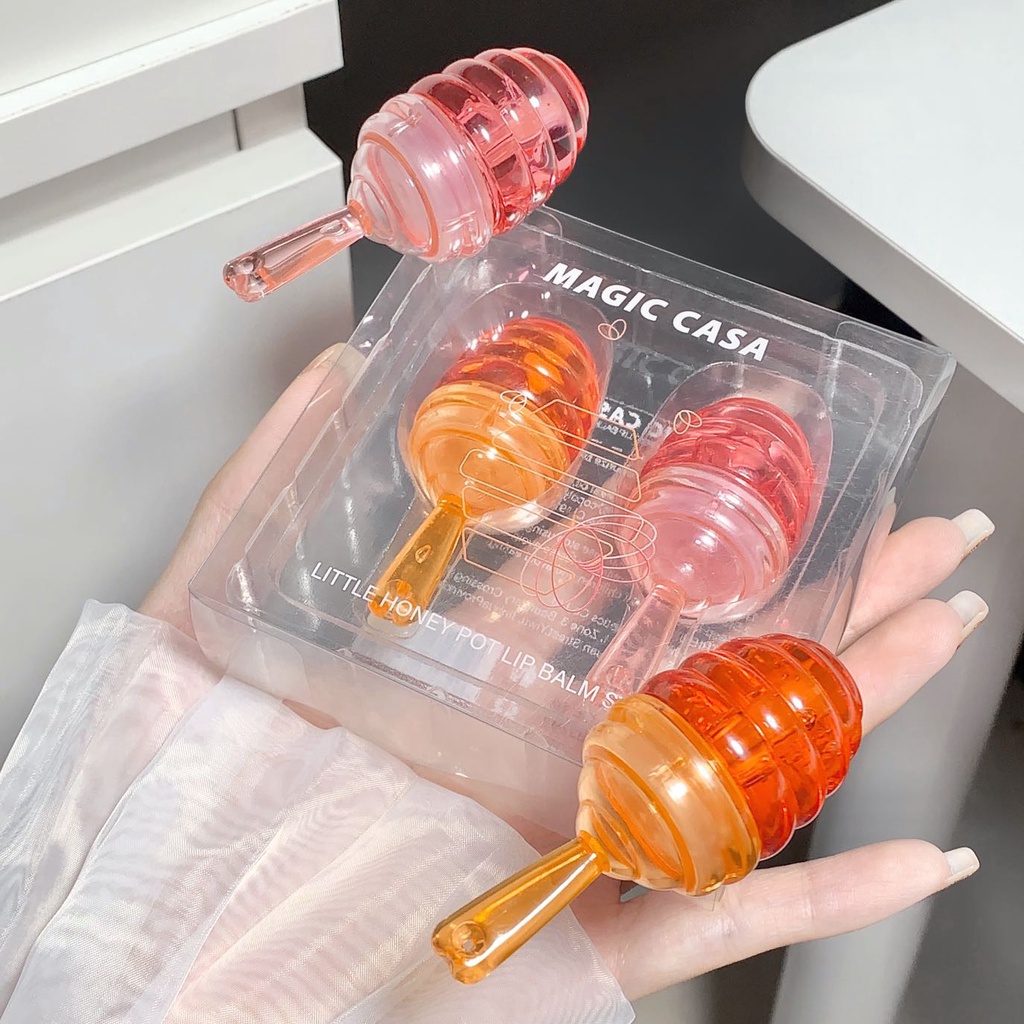 Small Honey Pot Two Lip Oil Set Moisturizing Fade Lip Lines Hydrating ...