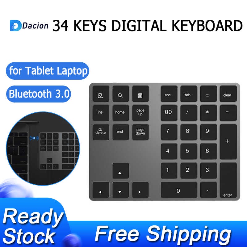 Bluetooth 3.0 Wireless Numeric Keypad 34 Keys Digital Keyboard for ...