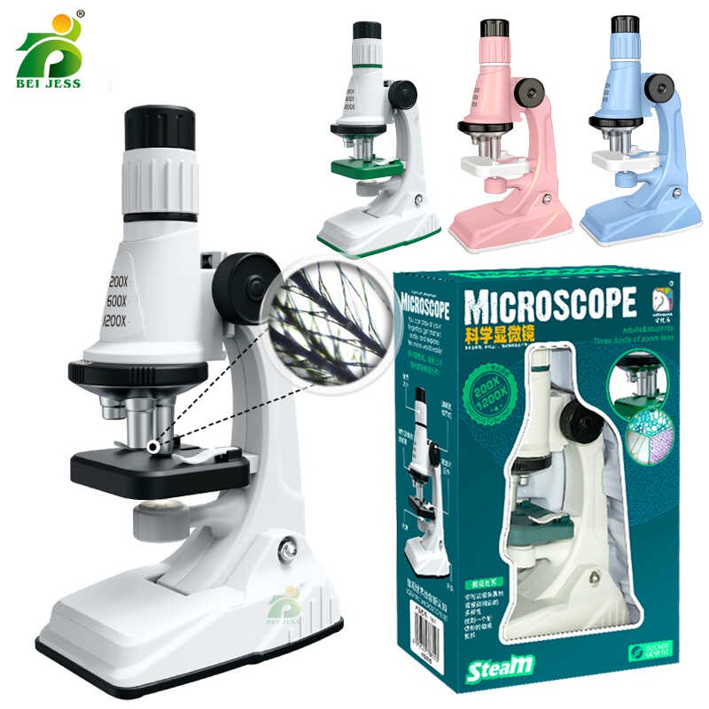 Children Science Biological 200X 600X 1200X Pocket Microscope Set Lab ...