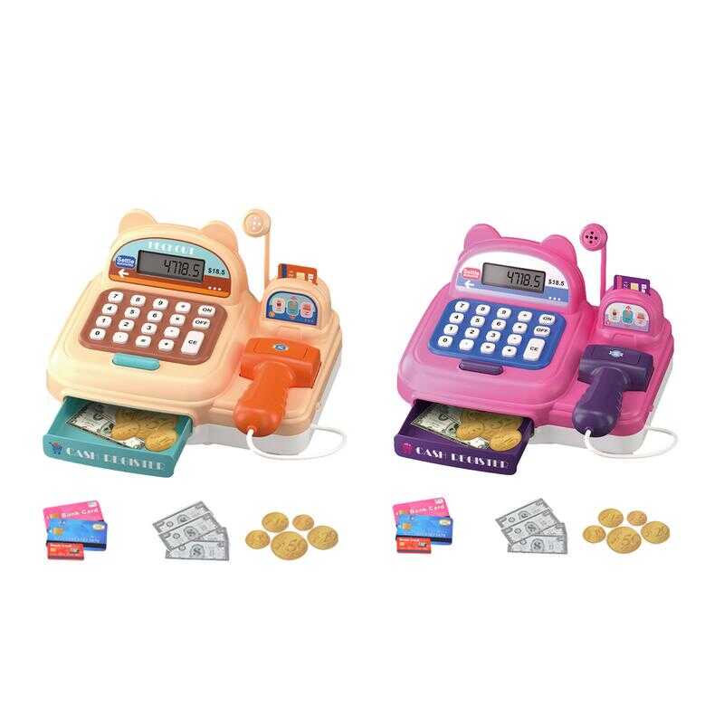 Kids Cash Register Pretend Play Toy With Scanner Keyboard Child ...