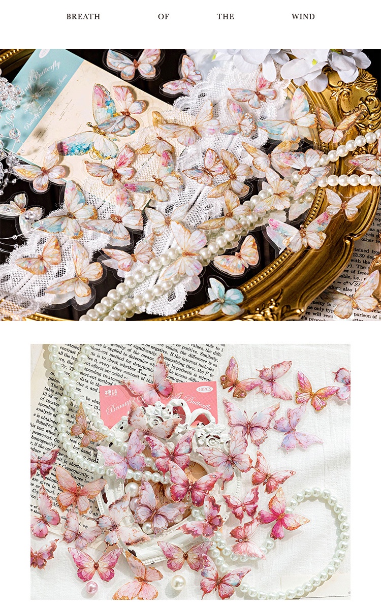 ENWEI 40 Pcs [Butterfly Fantasy Series] Vintage Journal Stickers ...
