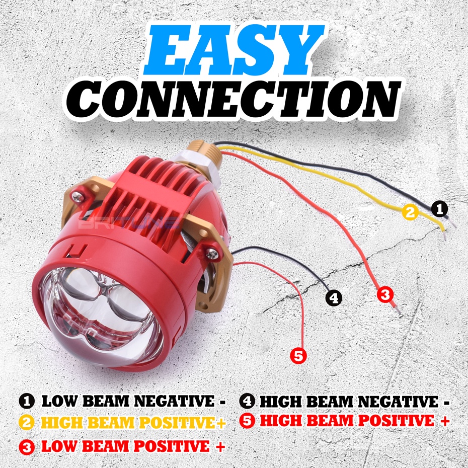 17100lm Hyperboloid Bi LED Projector Headlight 2.5" H4 LED Headlight ...