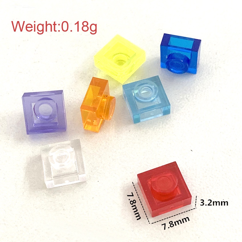 100pcs Transparent 1X1 Thin Brick Small Particles Building Blocks ...