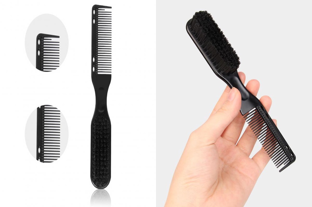 HUA Ergonomic Design Hair Comb for Salon 2-in-1 Handheld Portable Beard ...