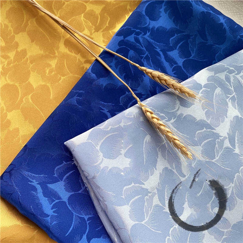 Micro Elastic Leaf Jacquard Fabric By The Meters For Needlework ...