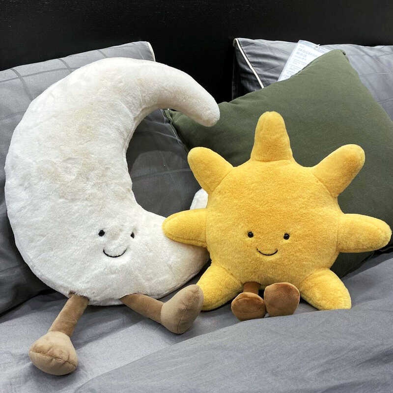 Ang Adorable Smile White Moon Yellow Sun Plushie Stuffed Cute Cartoon ...