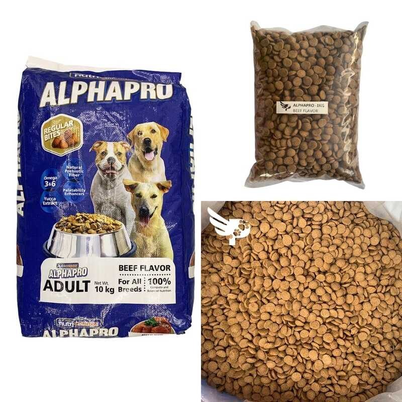 Nutri Chunks Alphapro Regular Bites Adult 1kg Repacked Beef Flavor For ...