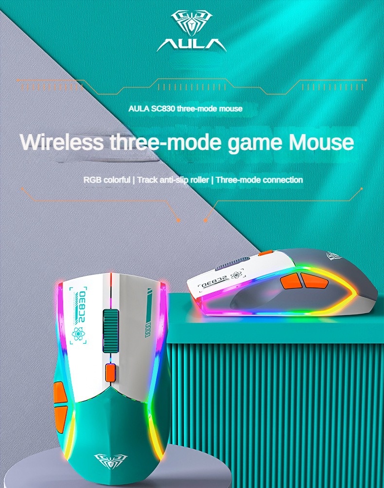 AULA-sc830 Wireless Bluetooth Wired Three-mode Rechargeable Game Mouse ...