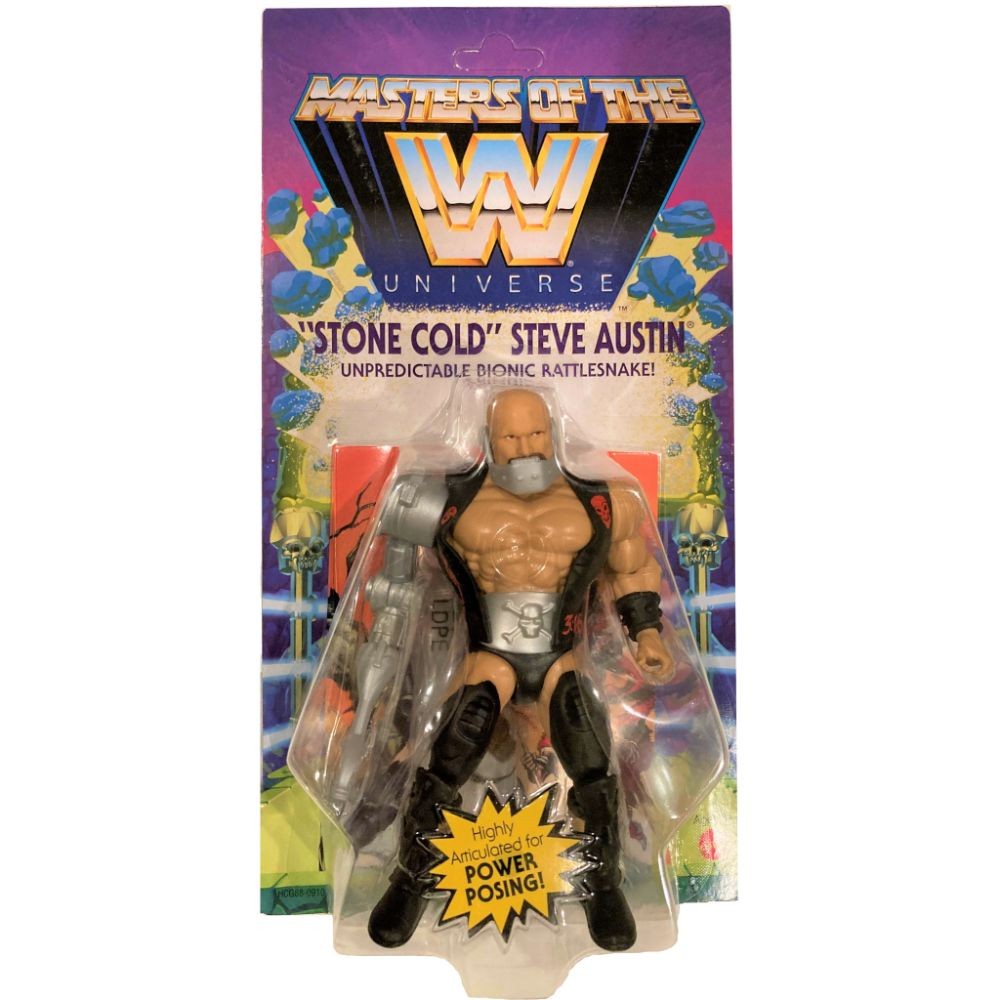MATTEL Masters of the WWE Universe Stone Cold Action Figure Figura Aksi ...