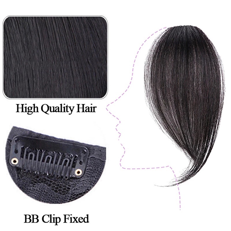 Side Bangs Clip Hairpiece Middle-part Bangs Hair Extensions Clip in the ...