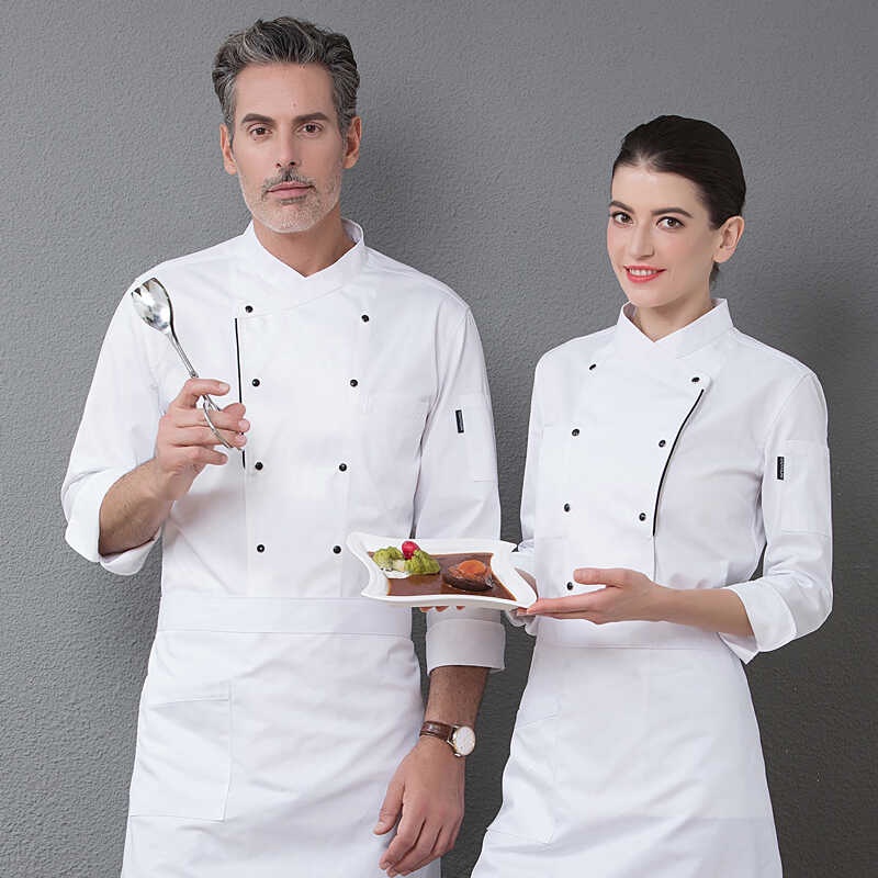 Babaeng Lalaki Chef Trabaho Damit Apron Cap Mahabang Manggas Kusina ...