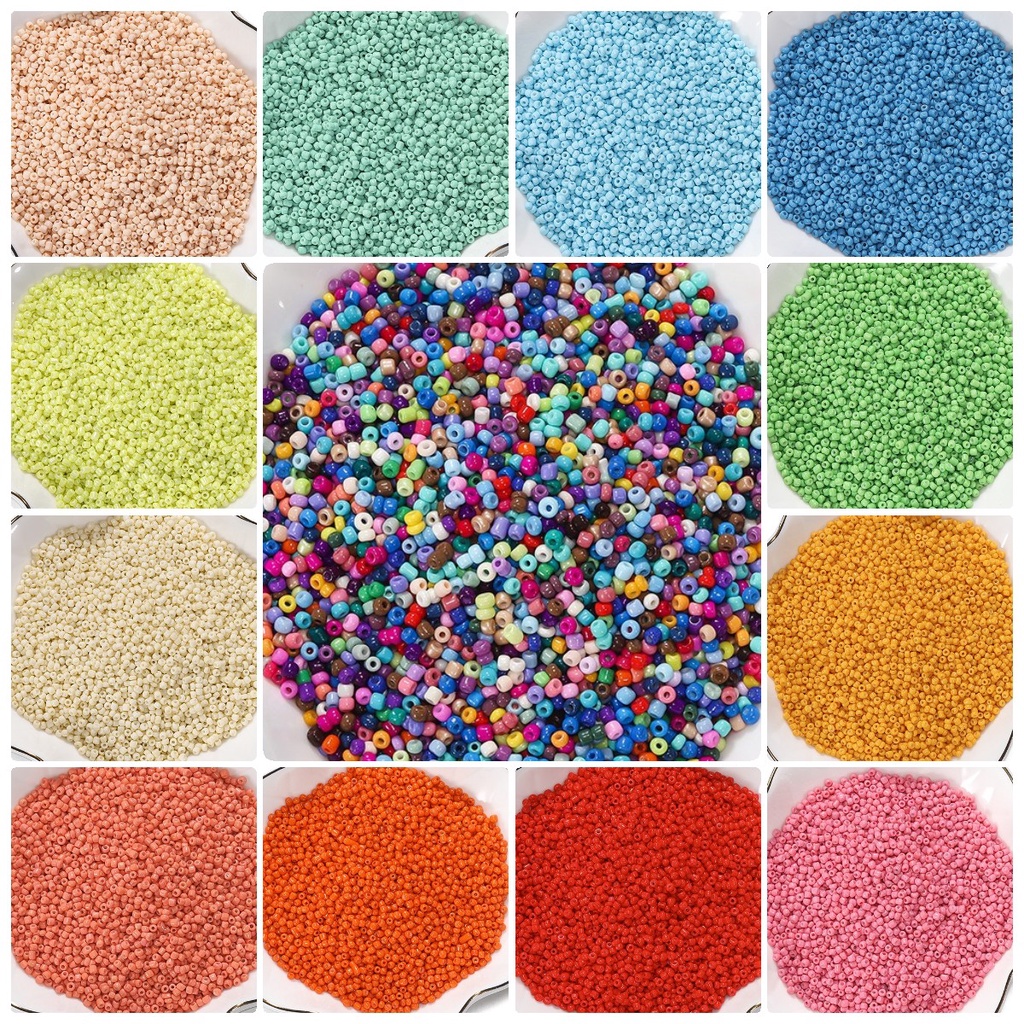 St. kunkka 2mm 1,000Pcs Painted Glass Rice Beads Oily Bright Color ...
