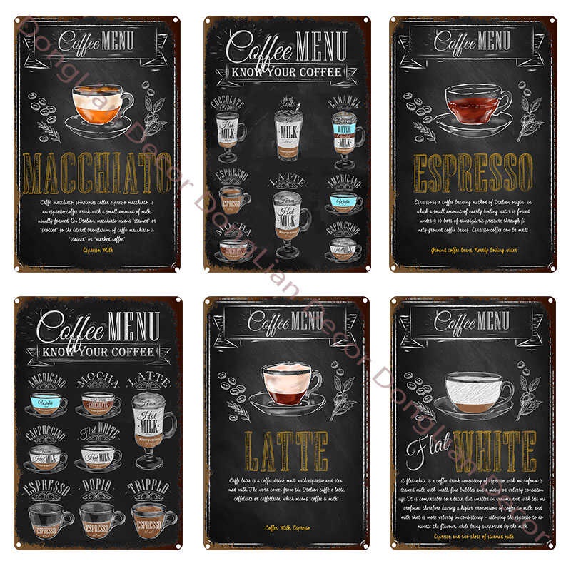 Classic Wall Decorative Panels, Vintage Metal Posters For Cafes, Cafes ...