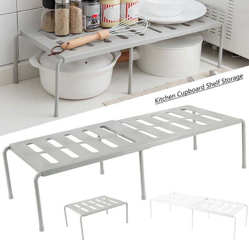Retractable Shelf Stackable Sliding Rack Organizer Shelfs Kitchen Iron ...