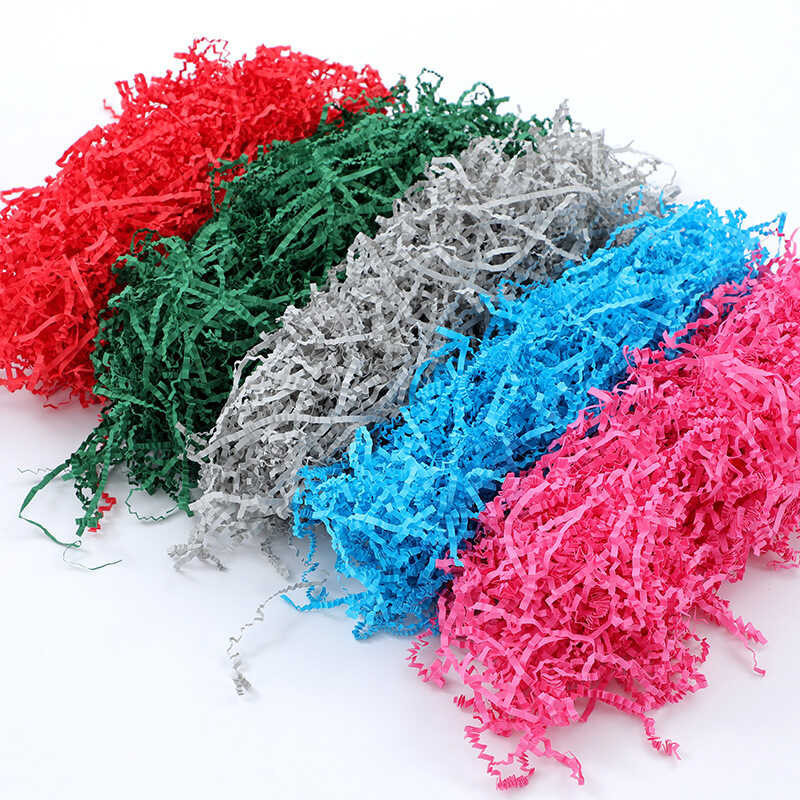 100g colored crinkled raffia colored shredded paper pieces gift box ...