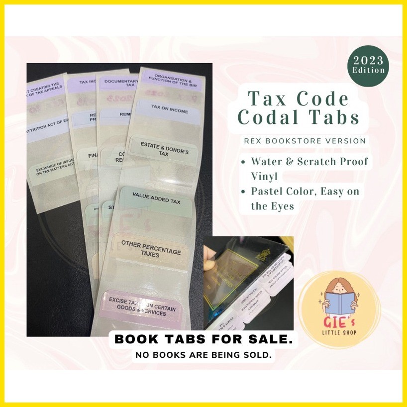 ♀ Tax Code Codal Tabs Labels 2023 REX Edition Law School Stickers ...