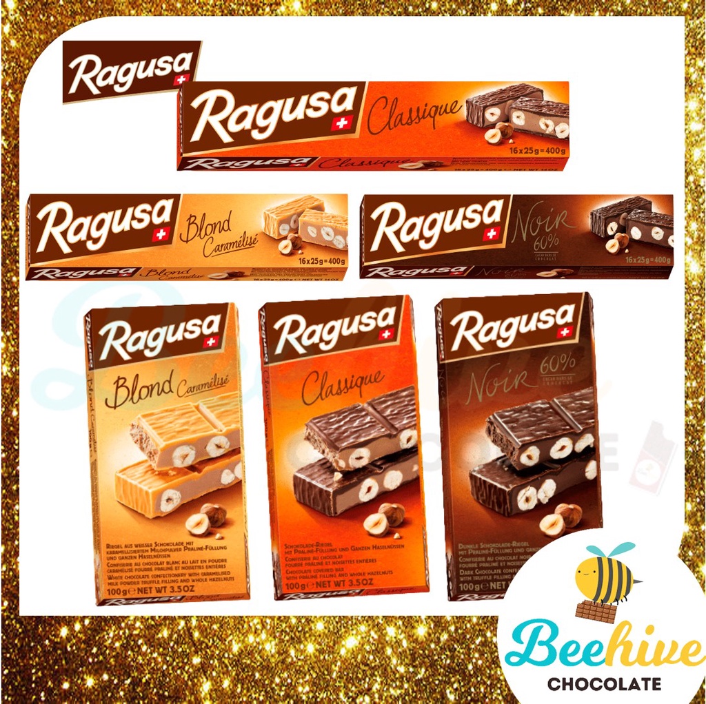 Ragusa Hazelnut White Milk Dark Chocolate Bar 100g - 400g | Shopee ...