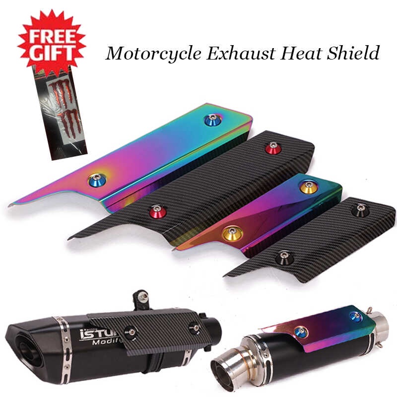 Motorcycles Exhaust Pipe Anti-Hot Wrap Heat Shield Copy Carbon Cover ...