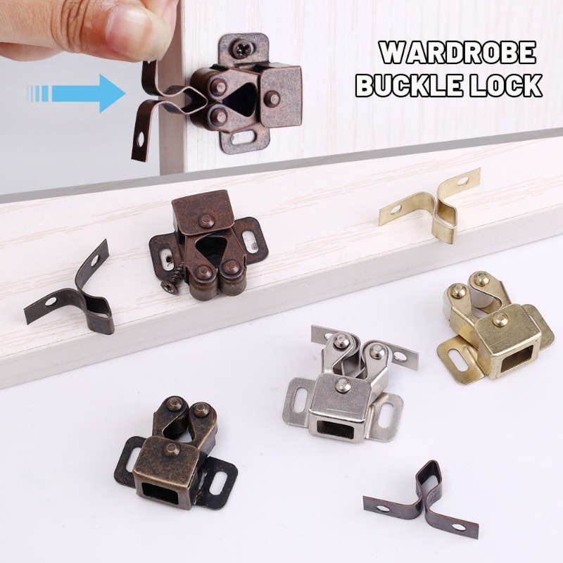 40/50/60mm Cabinet Copper Touch Beads Lock - Self-Locking Door Spring ...