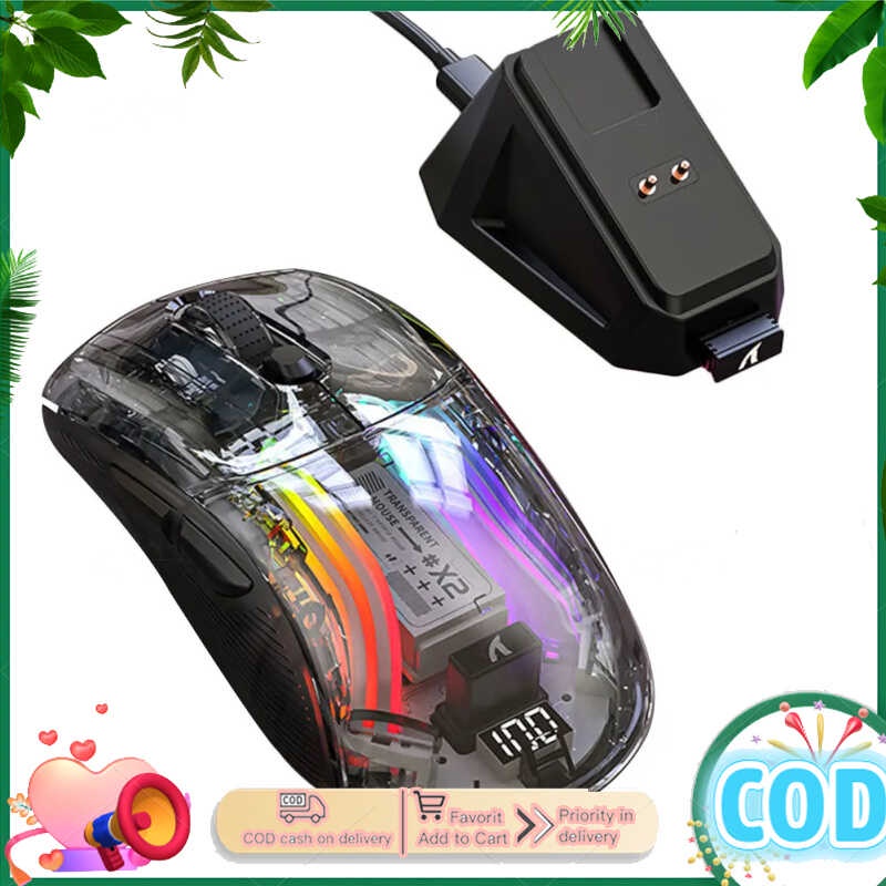 Attack Shark X2 Pro Wireless Computer Mouse Desktop Cool Transparent ...