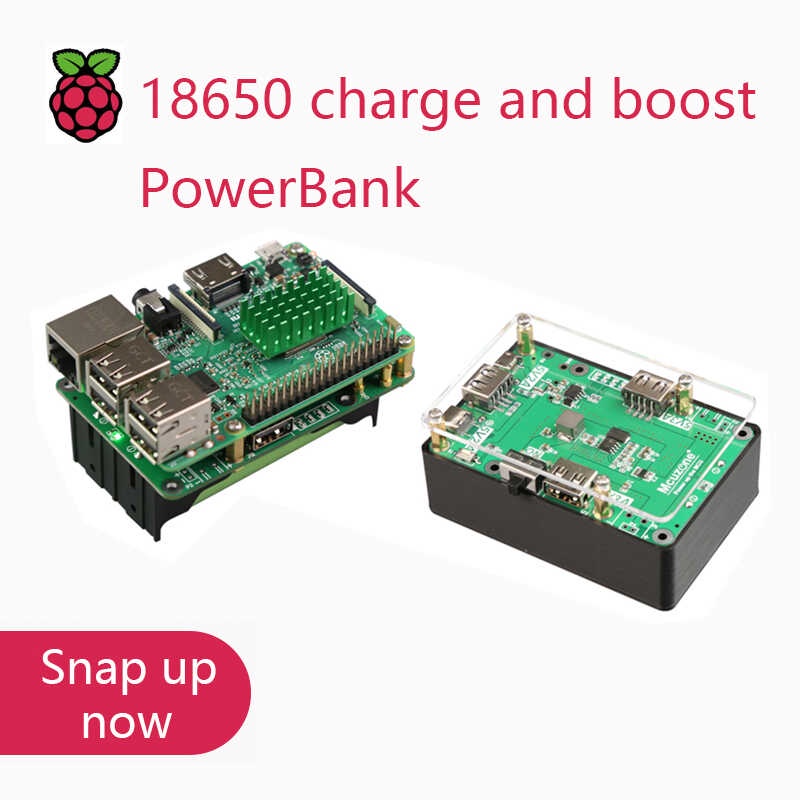 18650 charge and boost PowerBank for Raspberry Pi Dual output up to ...