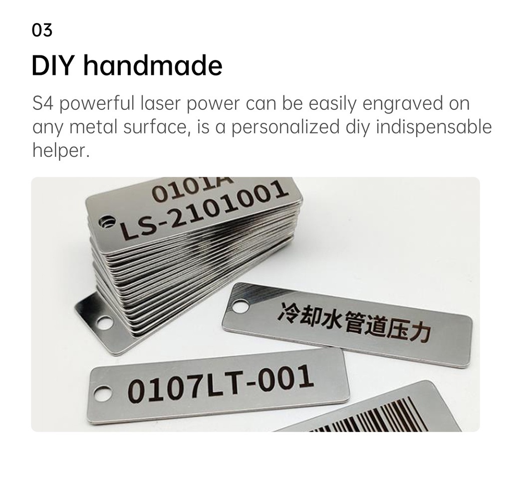 DAJA Laser Marking Machine S4 Metal Nameplate Engraver for Jewelry Stainless Steel Portable ...