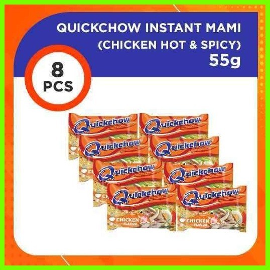 Quickchow Instant Mami Chicken Hot & Spicy ( 8 x 55g) | Shopee Philippines