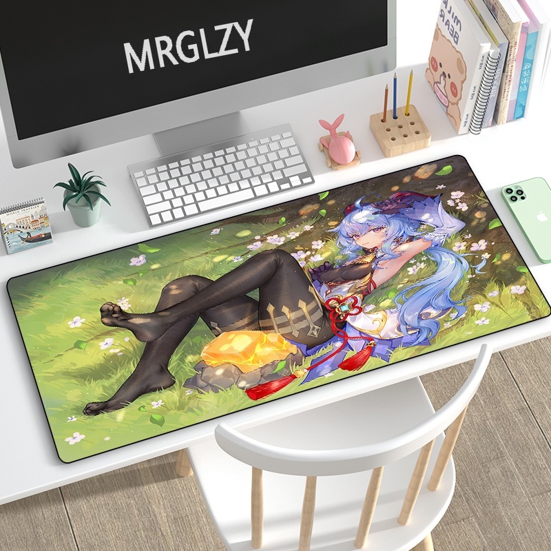 Genshin Impact Ganyu Mouse Pad Gamer Large Anime Sexy Cute Girl DeskMat ...