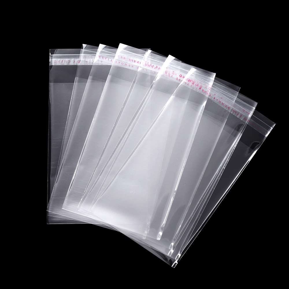St. kunkka 100Pcs Transparent OPP Bag/OPP with Adhesive Clear Plastic ...