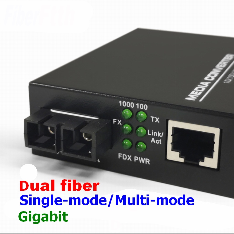 Single Mode Gigabit Ethernet Fiber Switch Dual Fiber 10/100/1000M Media ...