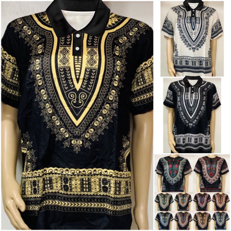 Dashiki Bohemian Tribal Indian African Batik POLO Shirt Free Size ...
