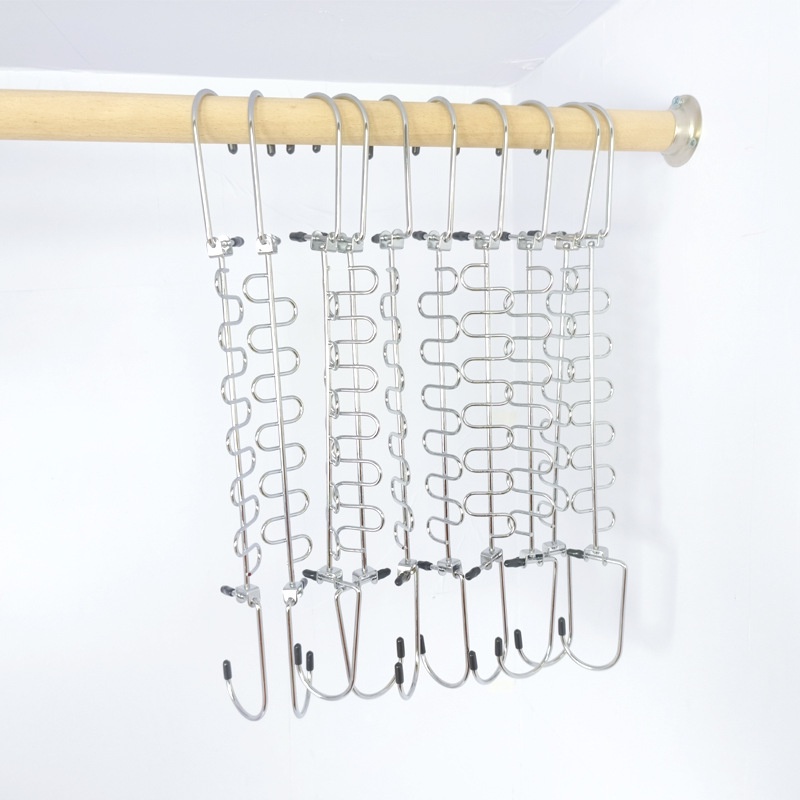 Creative Foldable Wave-shaped Metal Hanger Storage Hanging Rack Balcony ...
