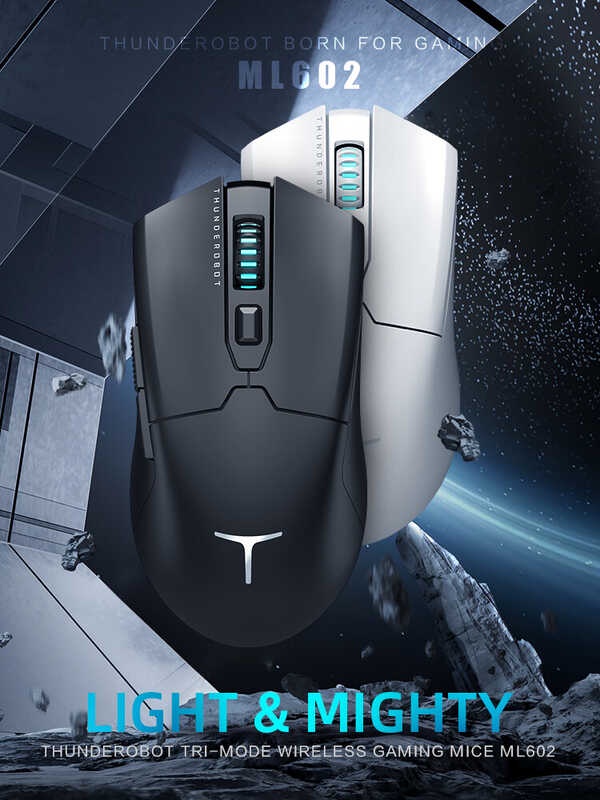 Thunderobot Ml602 Gaming Mouse Paw3395 Tri-Mode Wired 2.4G Wireless Bluetooth Mouse 26000Dpi 64G ...