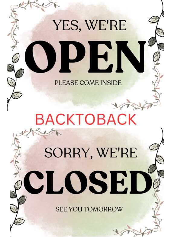 PVC LAMINATED YES WE'RE OPEN/SORRY WE'RE CLOSED SIGNAGE BACK TO BACK ... PVC LAMINATED YES WE'RE OPEN/SORRY WE'RE CLOSED SIGNAGE BACK TO BACK ...
