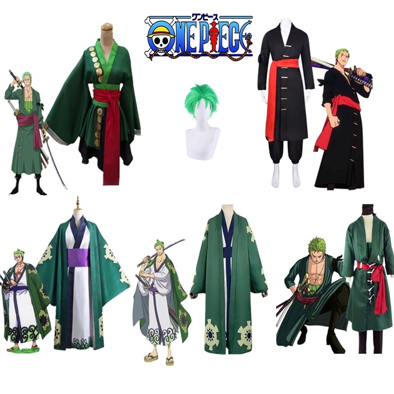 Anime One Piece Roronoa Zoro Cosplay Costumes Halloween Costumes Kimono ...