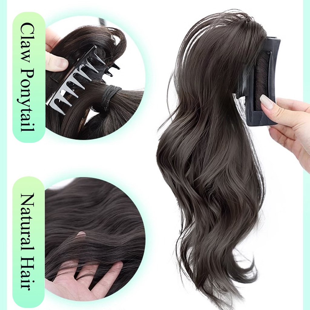 Clip-in Ponytail Extension Wig for Woman - Long Synthetic Hair Piece ...