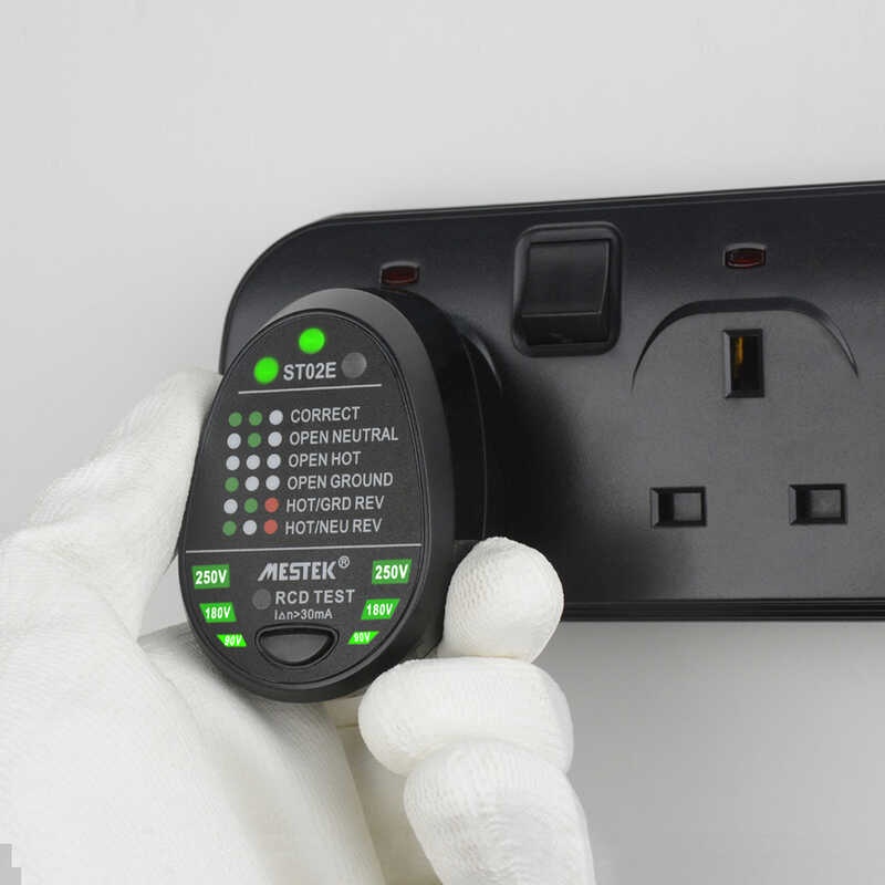 Electric RCD GFCI Test Button Power Outlet Socket Neutral Live Wire ...
