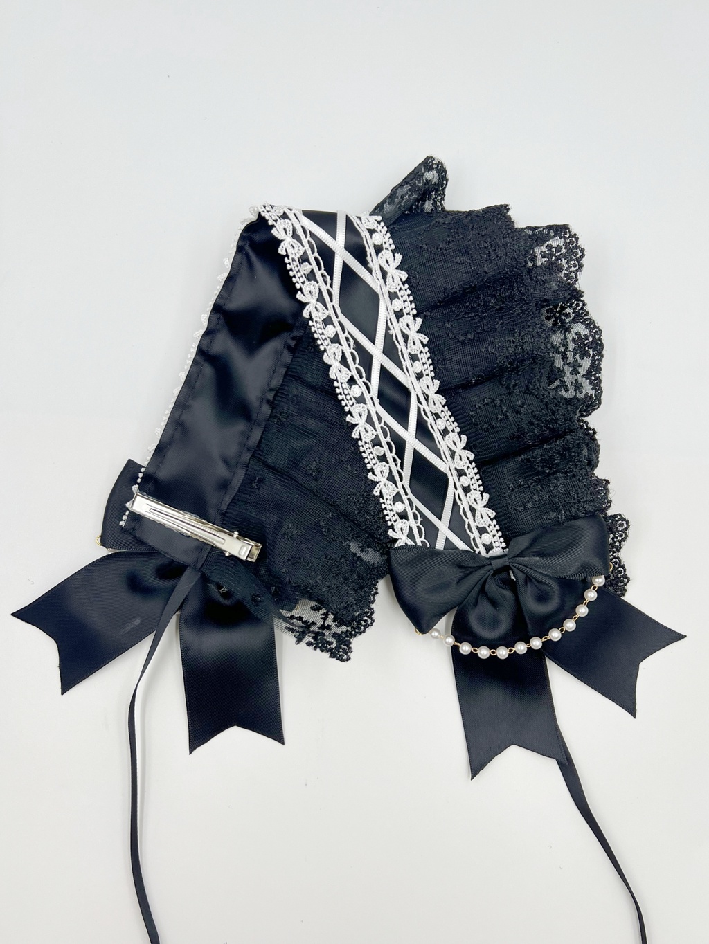 Anime Lolita Rabbit Ears Frilled Lace Hair Clip Headband Detachable ...