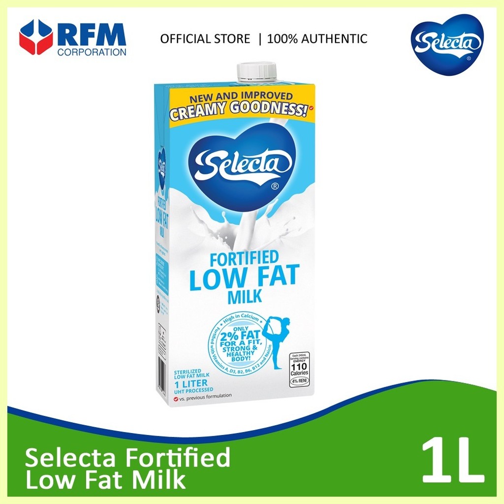 Selecta Fortified Low Fat Milk 1 Liter (Free Gift) | Shopee Philippines