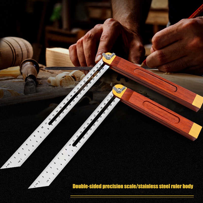 Marking Angle Rulers Gauges Tri Square Sliding T-Bevel gamit ang Wooden ...