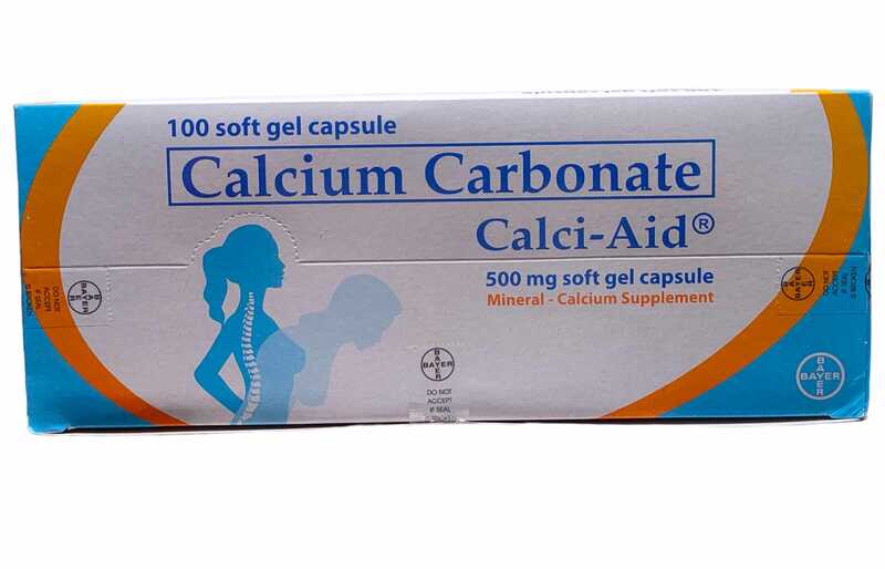 CALCI-AID Calcium Carbonate 500mg 30 Capsules ( 1 Bottle ) / 100 ...