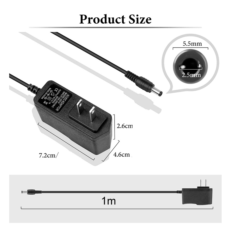 Power Adapter 5V 2A Power Supply For Network Media Converter 2.5mm ...