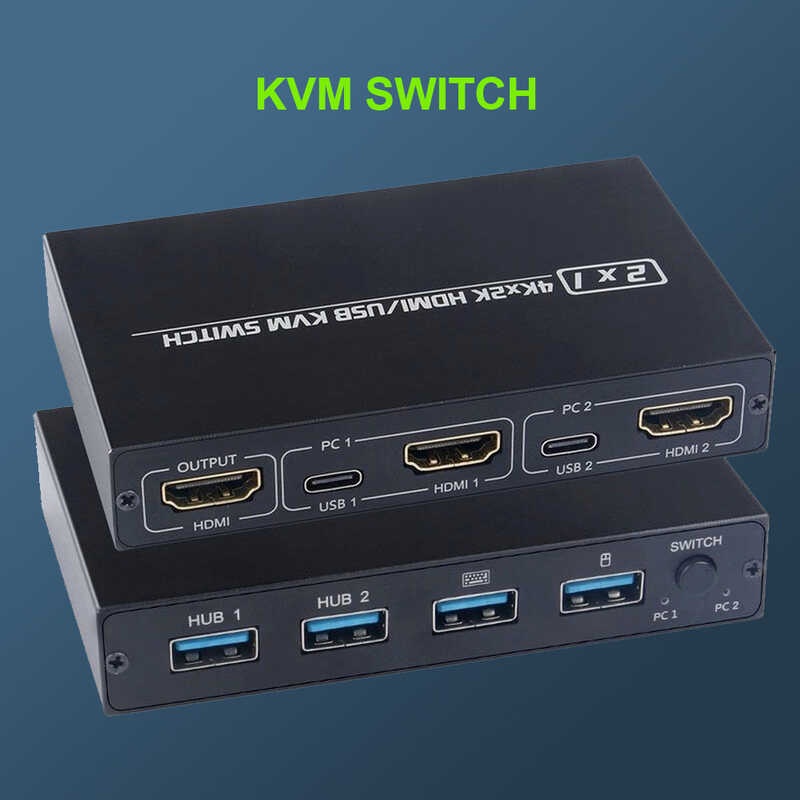 4 Port USB KVM Switcher 4K HDMI KVM Switch VGA Switcher Splitter Box ...