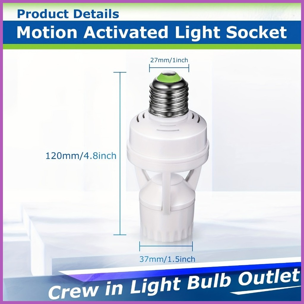 ♀ Motion Sensor Light Socket Automatic Light Control Motion Activated ...