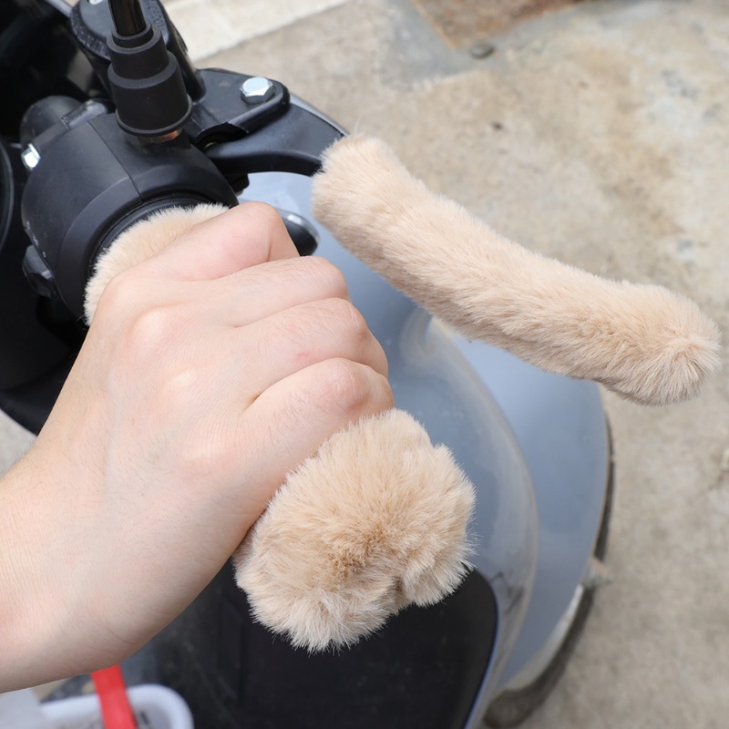 Winter Thermal Imitation Plush Handbrake Cover / New Motorcycle Grips ...